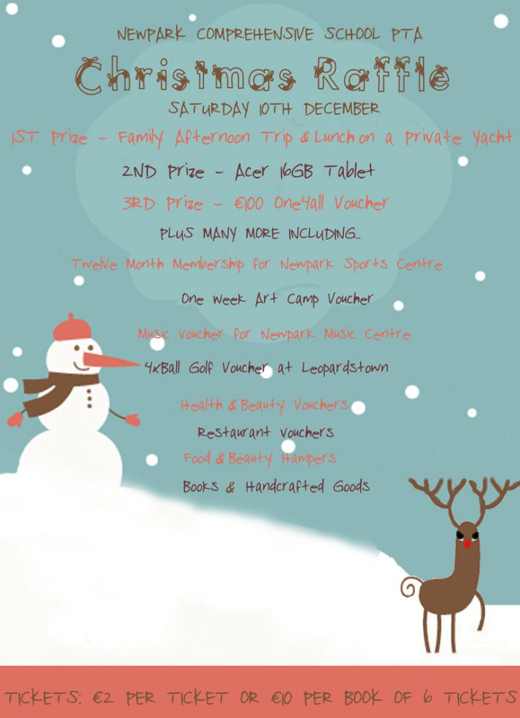 PTA Raffle Prizes – 2016 | Newpark Comprehensive School, Dublin, Ireland